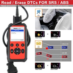 Autel AutoLink AL609P OBD2 Scanner Diagnostic Tool with ABS SRS, Turn Off Check Engine Light (MIL) & ABS/SRS Warning Light, Reset Monitors, AutoVIN, Live Data, DTC-Lookup, AL619 AL519 AL319 Upgrade