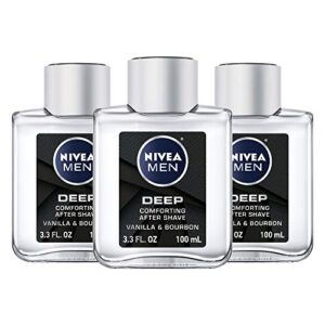 nivea men deep comfort post shave lotion - soothe shave irritation - 3.3 fl. oz. bottle (pack of 3)