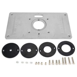 router table insert plate, aluminum diy router table for woodworking (235mm x 120mm x 8mm silver)