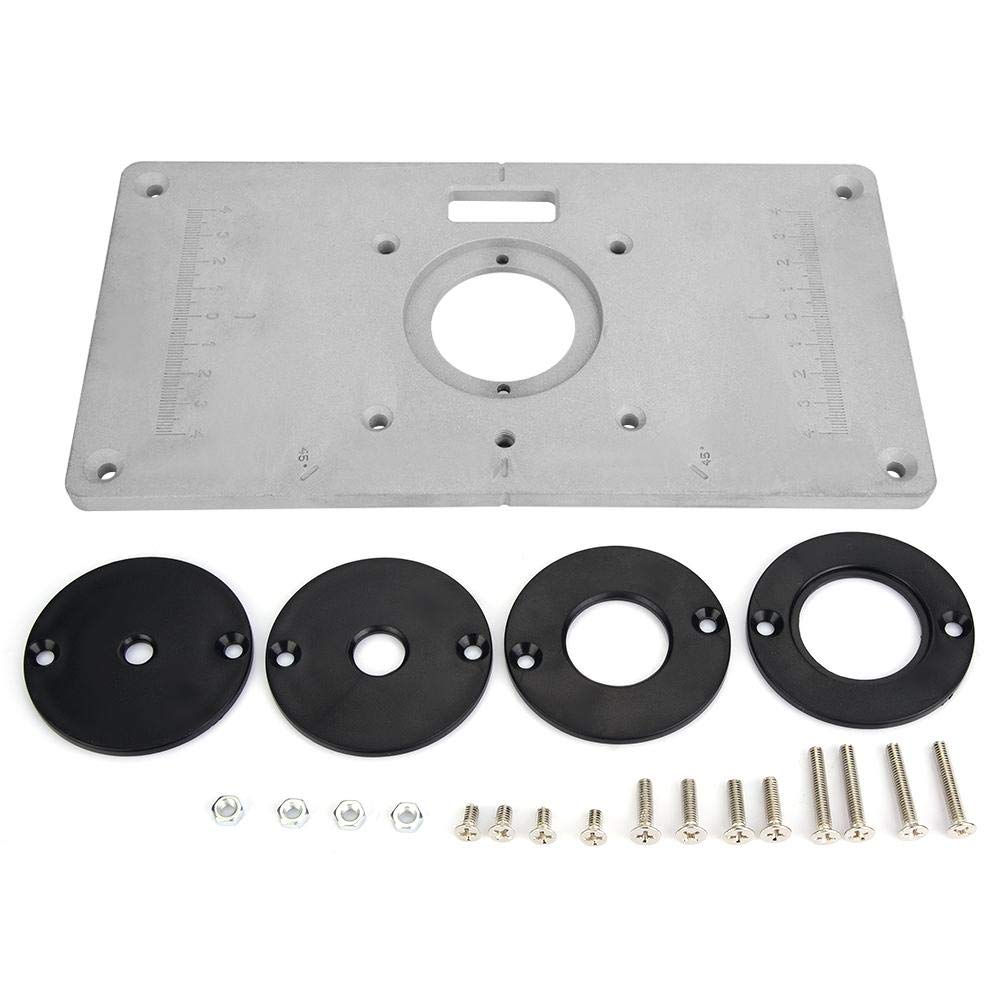 Router Table Insert Plate, Aluminum DIY Router Table for Woodworking (235mm x 120mm x 8mm Silver)