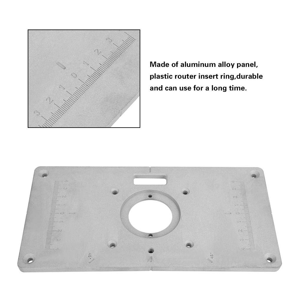 Router Table Insert Plate, Aluminum DIY Router Table for Woodworking (235mm x 120mm x 8mm Silver)