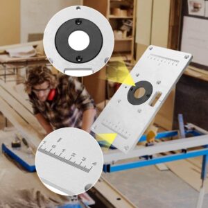 Router Table Insert Plate, Aluminum DIY Router Table for Woodworking (235mm x 120mm x 8mm Silver)