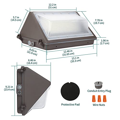 kadision 120W LED Wall Pack with Photocell, 15600LM 5000K 100-277V, Dusk to Dawn Outdoor Commercial Grade Lighting Fixture for Parking Lots, Warehouses, Yards, ETL/cETL Listed