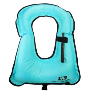 WACOOL Inflatable Snorkel Diving Swimming Scuba Vest Jacket for Adult Youth Kids (Kids, Sky Blue)