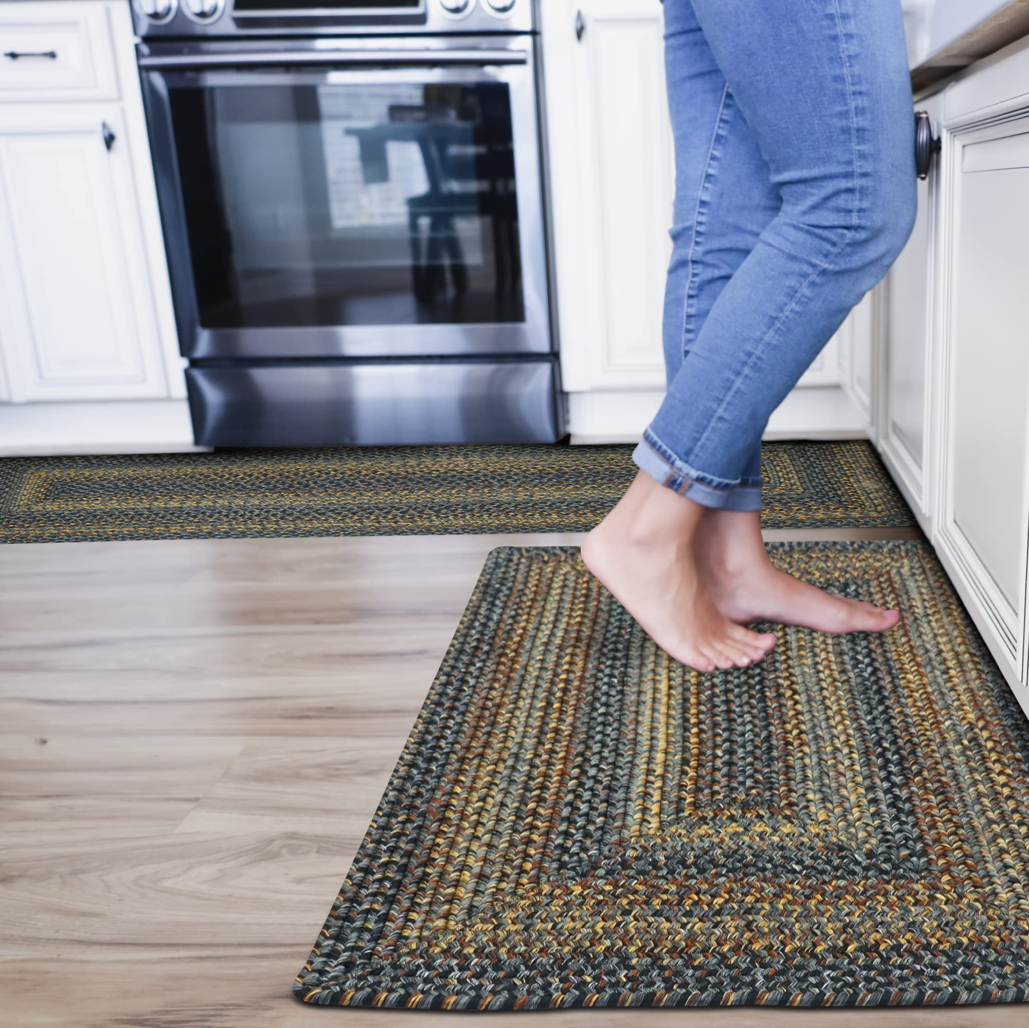 Homespice Black Forest Braided Runner Rug, Perfect as Washable Runner Rugs for Entryways and Hallway Runner Rug - Waterproof and Stain Resistant - Primitive Style Kitchen Runner Rug, 22x72 Inches