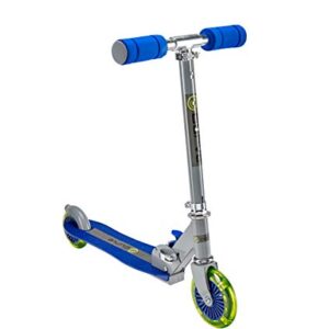 Curve ACTSCOT-488CV-BLU Kids Scooter W/Light Up Wheel and Plastic Deck, Easy Fold-N-Carry Design, Ultra-Lightweight, Portable Folding Design Comfortable & Safe Durable & Easy to Ride, Blue