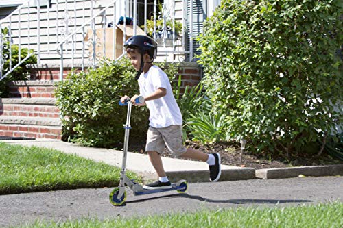 Curve ACTSCOT-488CV-BLU Kids Scooter W/Light Up Wheel and Plastic Deck, Easy Fold-N-Carry Design, Ultra-Lightweight, Portable Folding Design Comfortable & Safe Durable & Easy to Ride, Blue