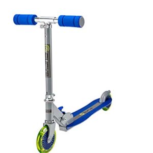 Curve ACTSCOT-488CV-BLU Kids Scooter W/Light Up Wheel and Plastic Deck, Easy Fold-N-Carry Design, Ultra-Lightweight, Portable Folding Design Comfortable & Safe Durable & Easy to Ride, Blue