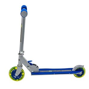 Curve ACTSCOT-488CV-BLU Kids Scooter W/Light Up Wheel and Plastic Deck, Easy Fold-N-Carry Design, Ultra-Lightweight, Portable Folding Design Comfortable & Safe Durable & Easy to Ride, Blue