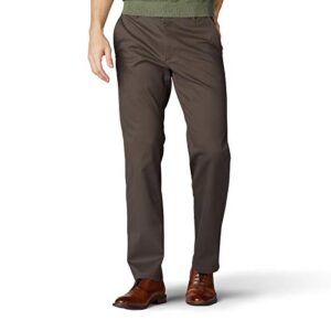 lee men's extreme motion flat front regular straight pant tea leaf 33w x 30l