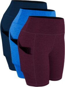 cadmus high waisted compression shorts for women bike shorts workout running shorts pockets,20,navy blue,blue,red,x-large