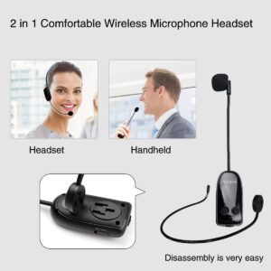 Voice Amplifier Wireless for Teachers, 18W Personal PA System Ultra-Portable Megaphone with Wireless Microphone Headset, IPX5 Waterproof 5.0 Bluetooth Voice Amplifier Speaker - Indoor & Outdoor