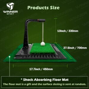 WINNER SPIRIT Real Swing 300 Golf Swing & Hitting Trainer, True Impact, Checking Path After Swing Practice Mat Groover Training Aid, Height Adjustable (Real Swing 300)