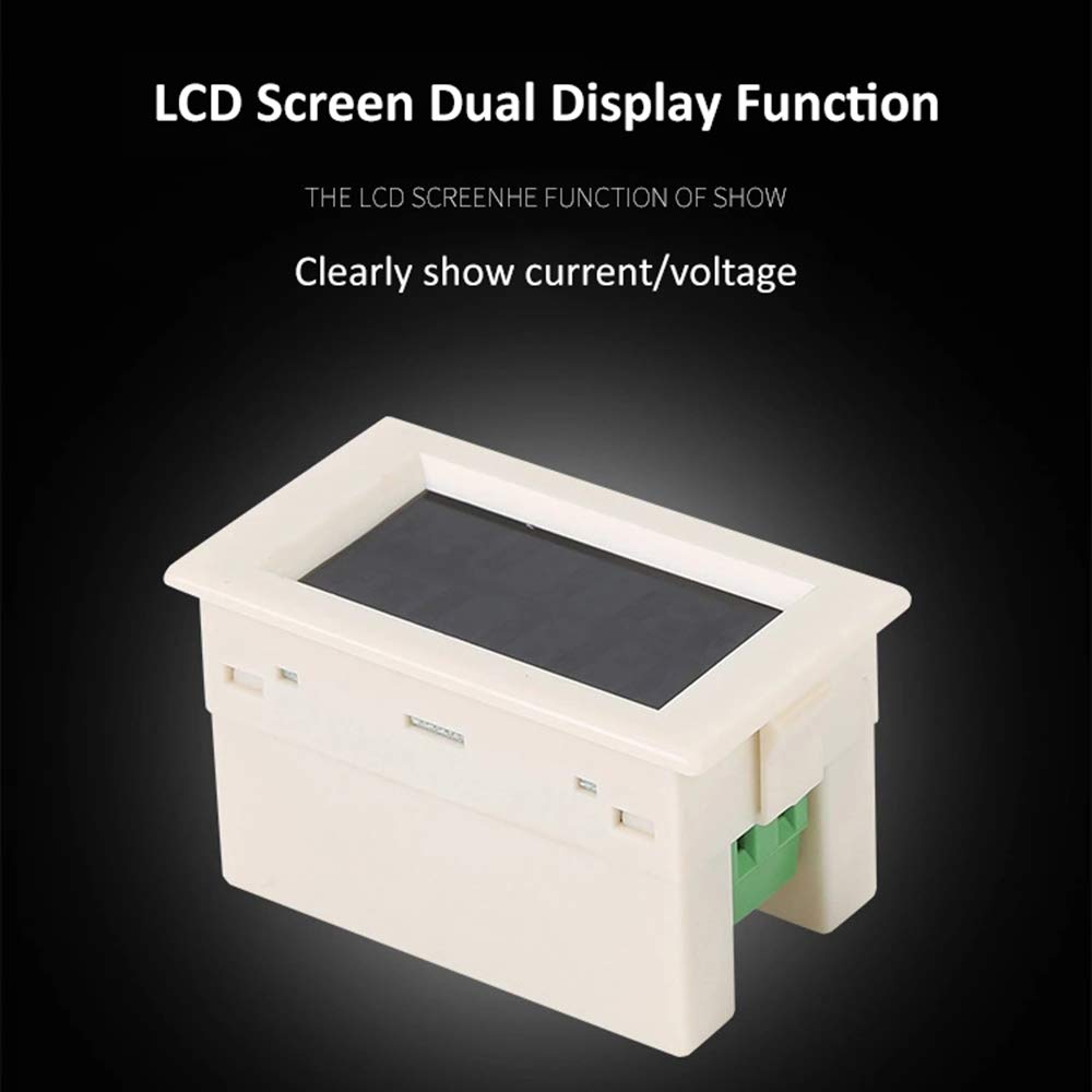 LCD Voltmeter, D85-2042A Double Digital Display LCD Voltmeter Ammeter AC80-500V Voltage Meter Current Meter Tester