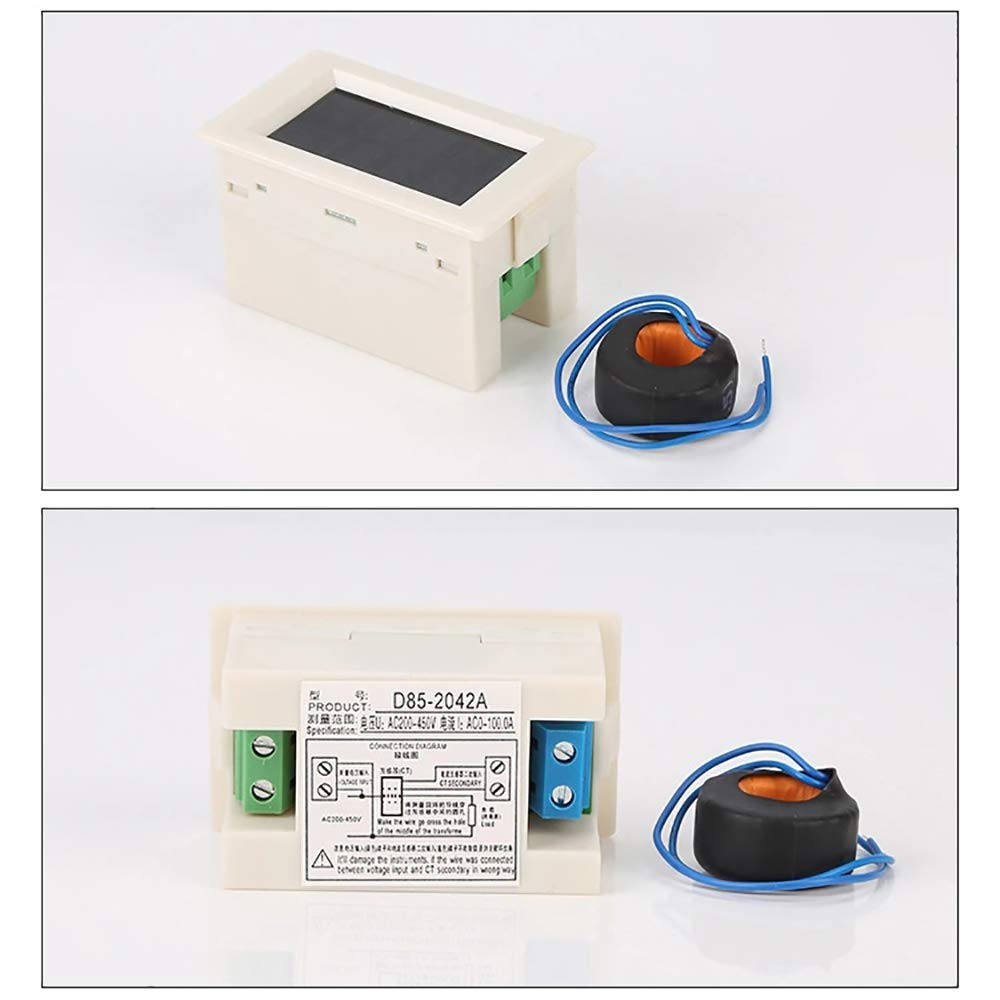 LCD Voltmeter, D85-2042A Double Digital Display LCD Voltmeter Ammeter AC80-500V Voltage Meter Current Meter Tester