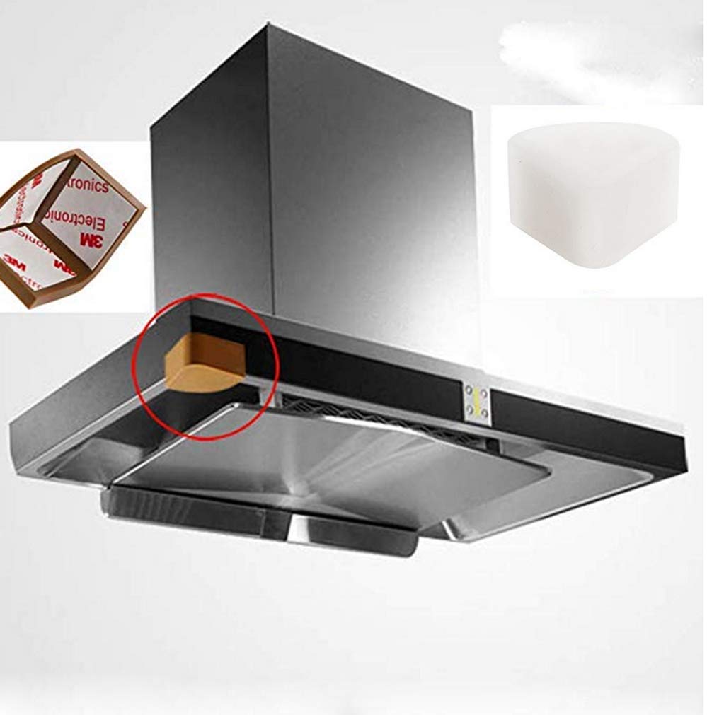 Corner Guards/Kitchen Wall Mount Range Hood Safety Edge Protector/Head Protector/High Resistant Adhesive Gel/Range Hood Accessories/Child Safety Furniture Bumper/Protectors (2Pcs) (Transparent)