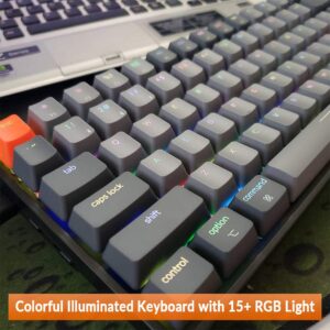 Keychron K2 75% Layout RGB Bluetooth Wireless Mechanical Keyboard with Gateron G Pro Brown Switch/Anti Ghosting/N-Key Rollover, Compact 84 Keys USB Wired Gaming Keyboard for Mac Windows-Version 2