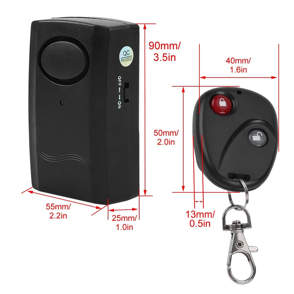 Sonew Wireless Anti-Theft Alarm with Remote, Motorcycle Security Alarm Vibration Sensor, 120dB Loud