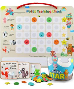 animal potty training chart for toddlers boys & girls - potty training stickers for girls potty training toilet and boys. a sticker chart for kids potty training rewards. toddlers potty chart