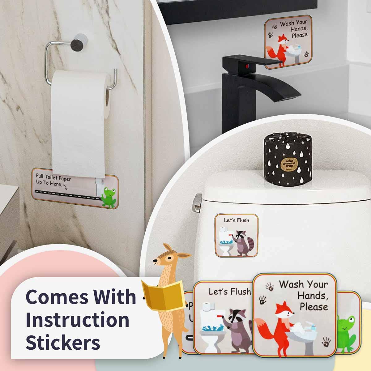 Animal Potty Training Chart for Toddlers Boys & Girls - Potty Training Stickers for Girls Potty Training Toilet and Boys. A Sticker Chart for Kids Potty Training Rewards. Toddlers Potty Chart