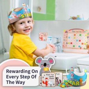 Animal Potty Training Chart for Toddlers Boys & Girls - Potty Training Stickers for Girls Potty Training Toilet and Boys. A Sticker Chart for Kids Potty Training Rewards. Toddlers Potty Chart