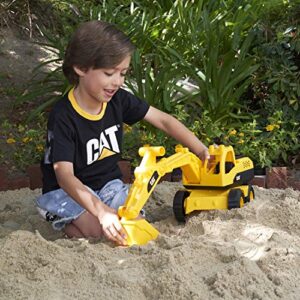 Cat Construction 15" Excavator | Super-Sized Kids Outdoor Toy | Real Working Parts & Articulated Parts | Ideal Toys for 3 Year Old Boys | CAT Construction Toys