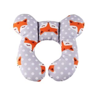 baby child travel pillow - toddler neck support rest pillow for car seat, u-shaped, fox