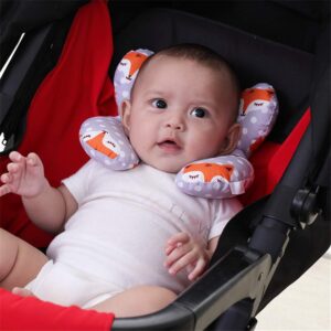 Baby Child Travel Pillow - Toddler Neck Support Rest Pillow for Car Seat, U-Shaped, Fox