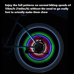 LEADBIKE LED Bike Wheel Lights w/ 30x Different RGBW Patterns| Batteries Included, Ultimate Brightness w/ 64PCS LED Lights| IPX5 Waterproof Safety Tire Lights for Kids & Adults| Cycling Road Safety