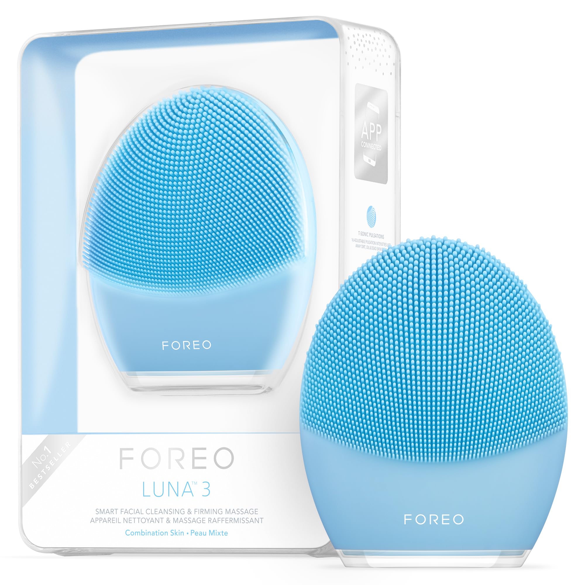 FOREO LUNA 3 Facial Cleansing Brush | Combination skin | Anti Aging Face Massager | Enhances Absorption of Facial Skin Care Products | For Clean & Healthy Face Care | Simple & Easy | Waterproof