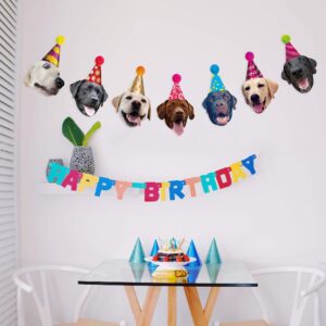 Dogs Birthday Garland, Funny Labrador Face Portrait Birthday Banner, Dog Bday Bunting Decoration