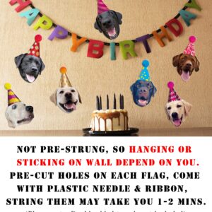 Dogs Birthday Garland, Funny Labrador Face Portrait Birthday Banner, Dog Bday Bunting Decoration