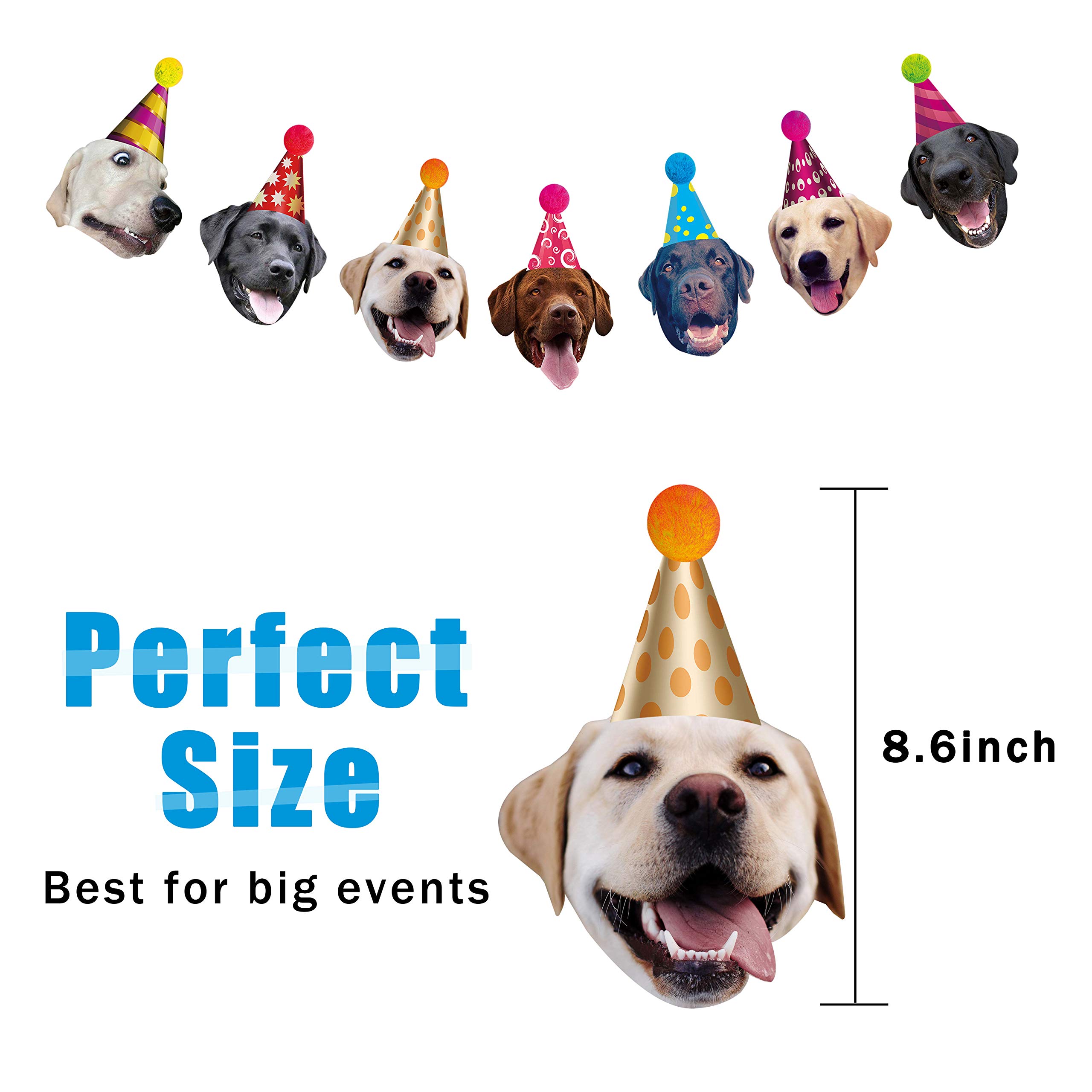 Dogs Birthday Garland, Funny Labrador Face Portrait Birthday Banner, Dog Bday Bunting Decoration