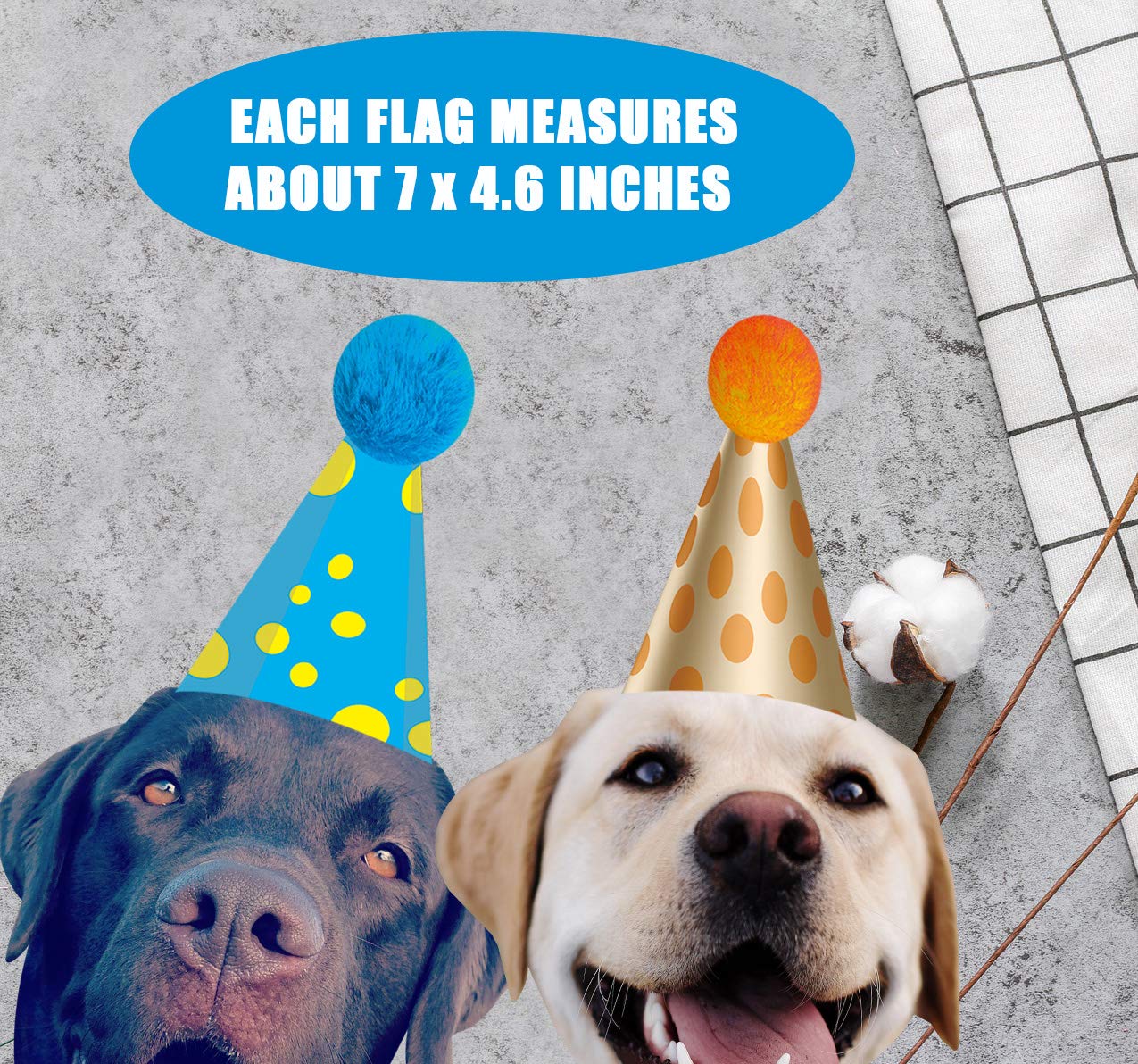 Dogs Birthday Garland, Funny Labrador Face Portrait Birthday Banner, Dog Bday Bunting Decoration