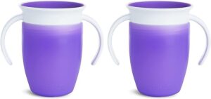 munchkin miracle 360 trainer cup, purple/purple, 7 ounce, 2 count