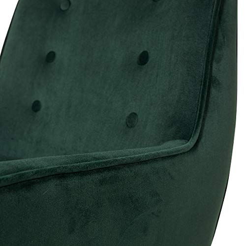 OSP Home Furnishings Quinn Mid-Century Style Plush Office Chair with Back Button Tufting and Chrome Finish Steel Base, Emerald Green Velvet