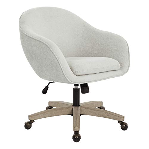 OSP Home Furnishings Nora Office Chair in Dove Faux Leather with Grey Brush Wood Base KD