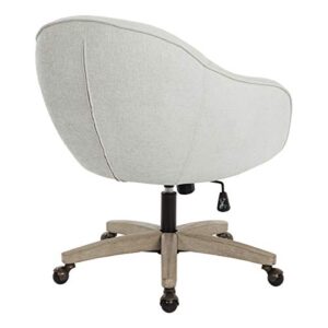 OSP Home Furnishings Nora Office Chair in Dove Faux Leather with Grey Brush Wood Base KD