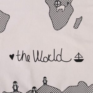 Baby World Map Crawling Blanket, Baby Round Carpet Playing Mat World Map Floor Kid Crawling Pad Rug Toddler Cushion Crawling Blanket for Kids