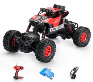 sainsmart jr. 1: 16 rc rock crawler 4wd large size remote control off road car with two rechargeable batteries for kids, 4x4 waterproof monster truck 2.4ghz