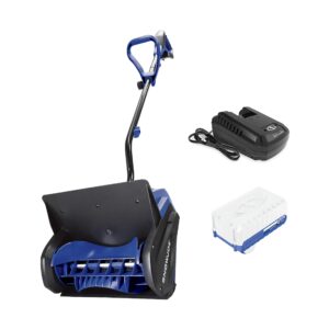 snow joe 24v-ss13 24-volt ionmax 13-inch, cordless snow shovel kit, (w/ 4.0-ah battery + charger) blue