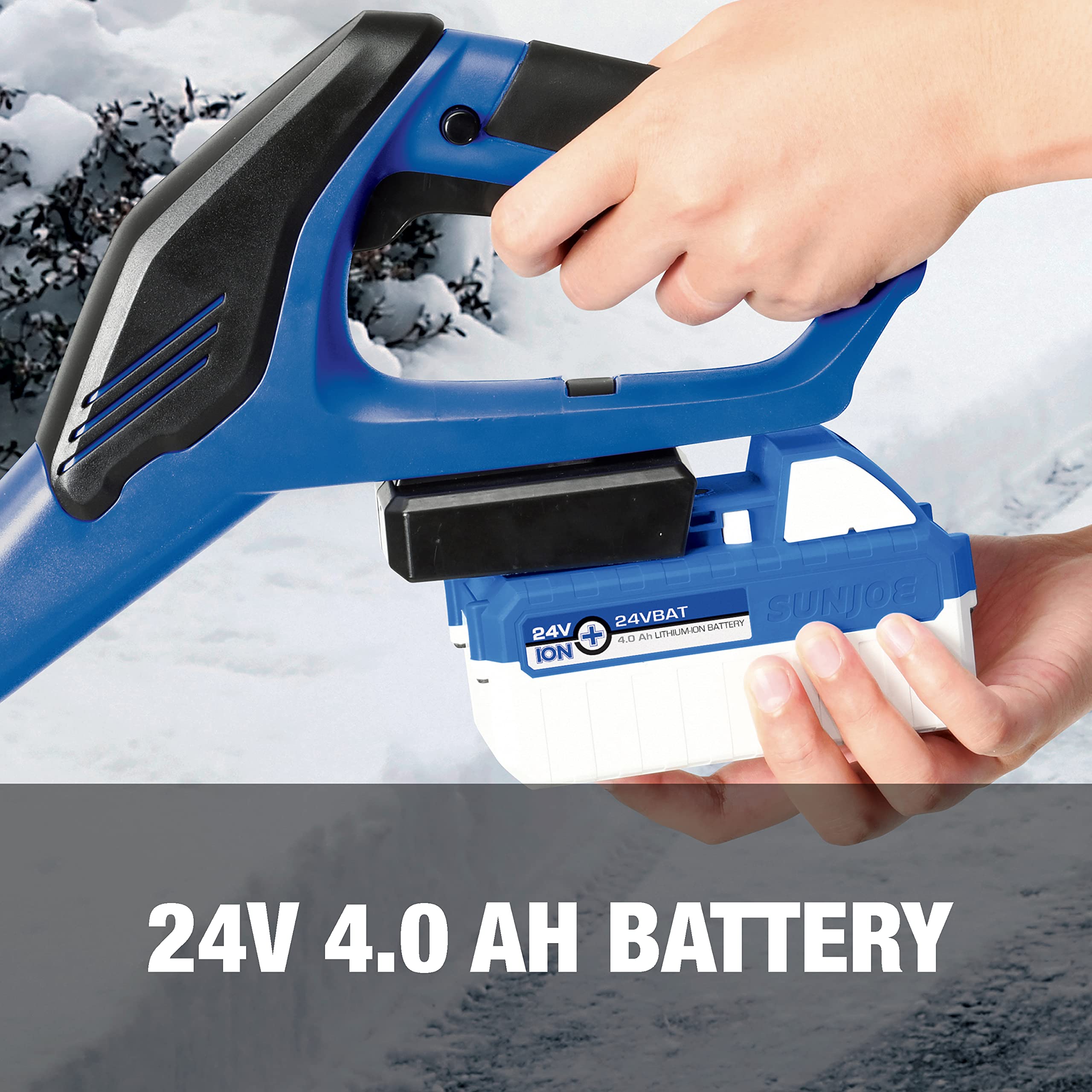 Snow Joe 24V-SS13 24-Volt IONMAX 13-Inch, Cordless Snow Shovel Kit, (w/ 4.0-Ah Battery + Charger) Blue