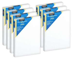 sargent art 11 x 14 inch stretched canvas, pack of 7 pieces, blank white canvases, double acrylic titanium priming, perfect for acrylic, oil, and art projects, acrylic pouring & wet media