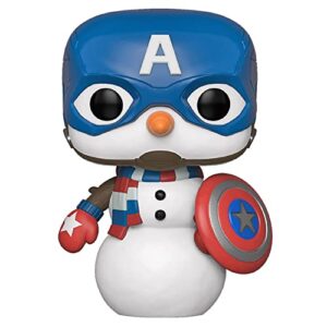 funko pop! marvel: holiday - captain america snowman vinyl figure