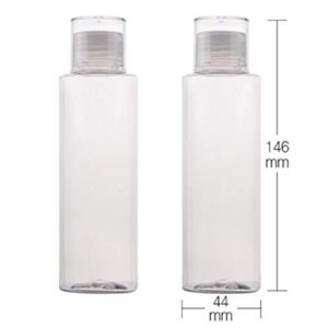 5 oz Clear Plastic Empty Bottles Travel Bottle Container with Flip Cap BPA -free Sample Tube Jars for Cosmetic Bath Shower Gel Lotion Liquid Shampoo - Set of 4