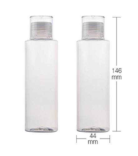 5 oz Clear Plastic Empty Bottles Travel Bottle Container with Flip Cap BPA -free Sample Tube Jars for Cosmetic Bath Shower Gel Lotion Liquid Shampoo - Set of 4