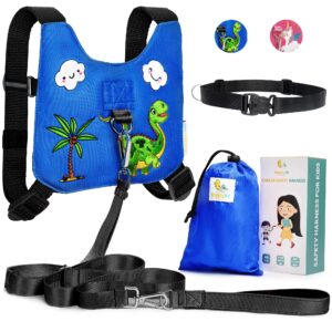 happyvk toddler leash - baby leash and belt for parents -dinosaur- baby harness for 1-4 years old boys