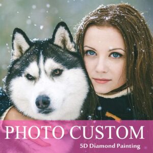 custom diamond painting kits full drill for adults, personalized photo customized diamond painting, private custom your own picture (round drill, 11.7x15.8inch/30x40cm)