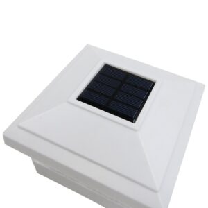 iGlow 18 Pack White Outdoor Garden 5 x 5 Solar LED Post Deck Cap Square Fence Light Landscape Lamp Lawn PVC Vinyl Wood