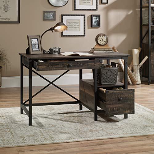 Sauder 423912 Steel River Desk, Carbon Oak Finish